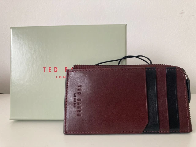 TED BAKER ZIP secure Cardholder wallet , black real mens leather new £ ...