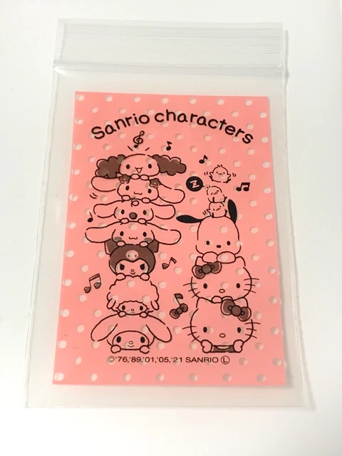 Sanrio X Daiso Hello Kitty Kuromi Melody Cinnamoroll Zip Bags A7 Pink