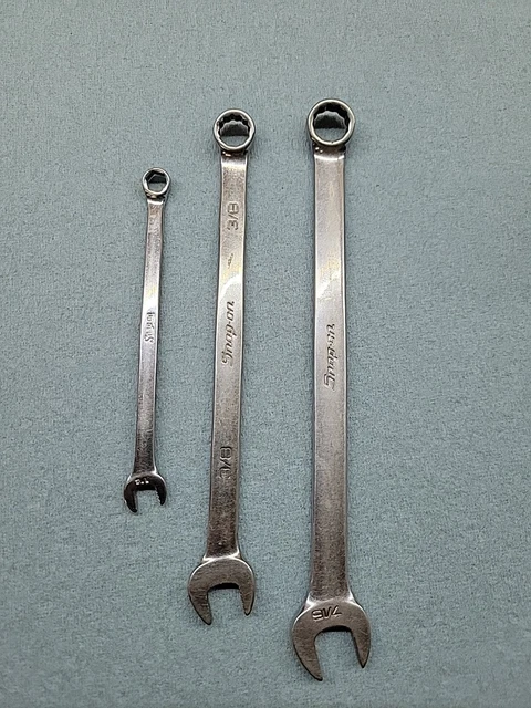 SNAP-ON COMBINATION WRENCHES SAE, Set of 3, OXA-80 1/4", OEX-128 3/8 ...