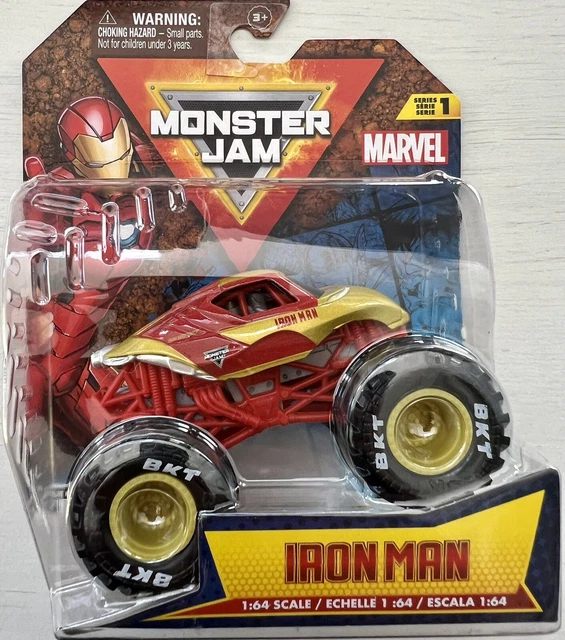 MONSTER JAM MARVEL Super Heroes Iron Man Series 1 1:64 Truck New ...