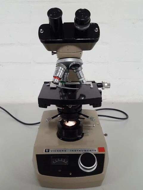VICKERS M15 JUMELLES Microscope + 4 Objectifs 100/1.3 Huile PH3, 40x 0. ...