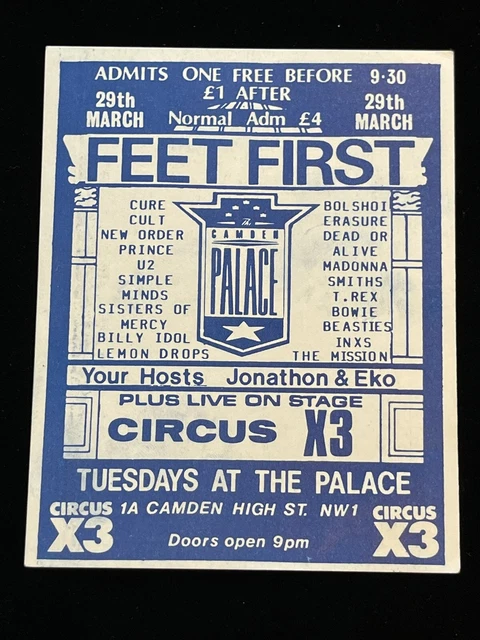 RARE ANNÉES 90 FEET FIRST CIRCUS X3 DJ DANCE CLUB FLYER LONDRES RAVE ...