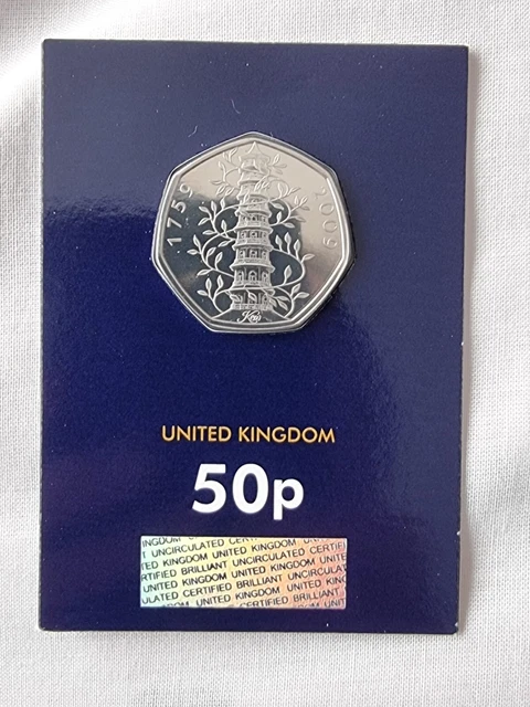 2019 KEW GARDENS Set 50th Anniversary 50p Uncirculated coin Fifty Pence ...