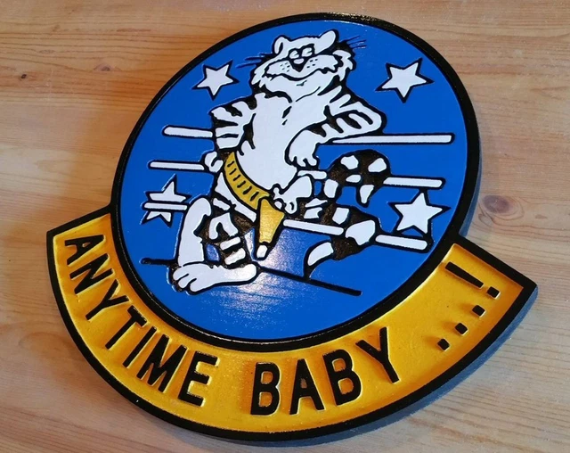 ANYTIME BABY F14 Navy Tomcat Sign 3D routed wood sign plaque Custom EUR ...
