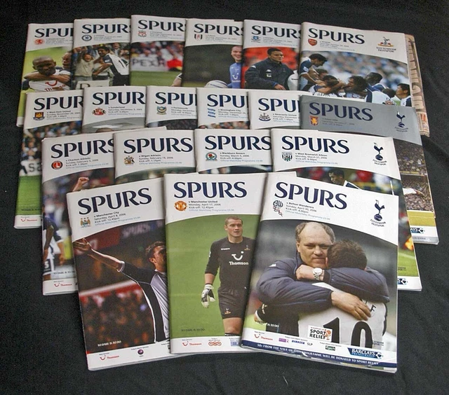 TOTTENHAM HOTSPUR 2005/06 Home and Away Programme Complete Set £99.00 ...