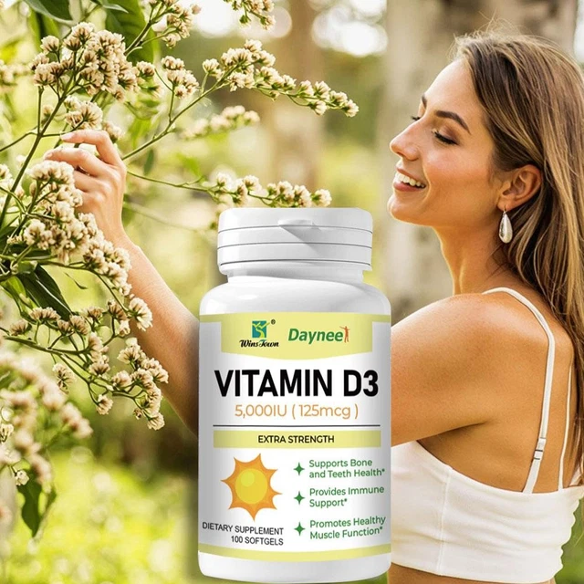 60PCS VITAMIN D3 5,000lU (125mcg) Capsules Bone & Teeth Health丨Boost ...