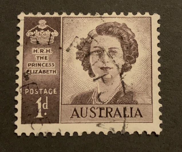 1947 PRE-DECIMAL PRINCESS Elizabeth Birthday 1d Purple Stamp FU No WMK ...