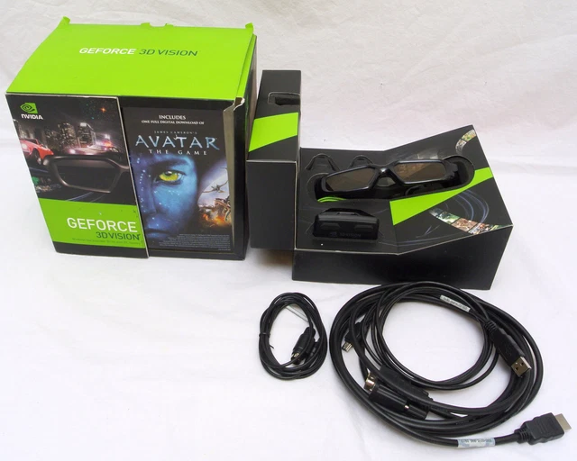 NVIDIA GEFORCE 3D Vision Kit with Glasses + IR Emitter In Box 942-10701 ...