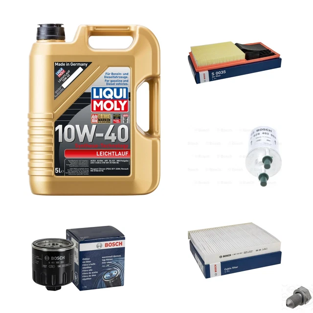 BOSCH INSPECTION SET 5L Liqui Moly Bon fonctionnement 10W-40 pour EUR 119,53 - PicClick FR