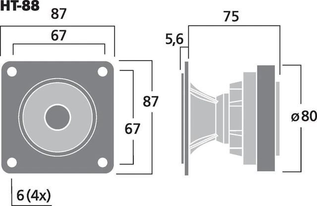 MONACOR HT-88 PA Horn Tweeter 8Ohm Ferrofluid Cooled And -bedampft ...