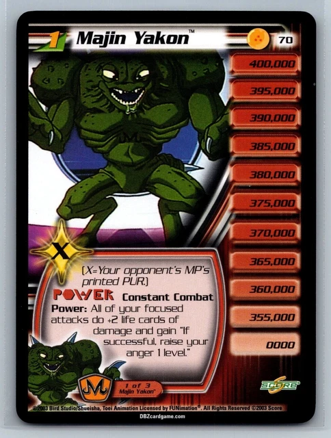 DRAGON BALL Z TCG - Majin Yakon 70 - Personnalité Babidi Saga Score EUR ...