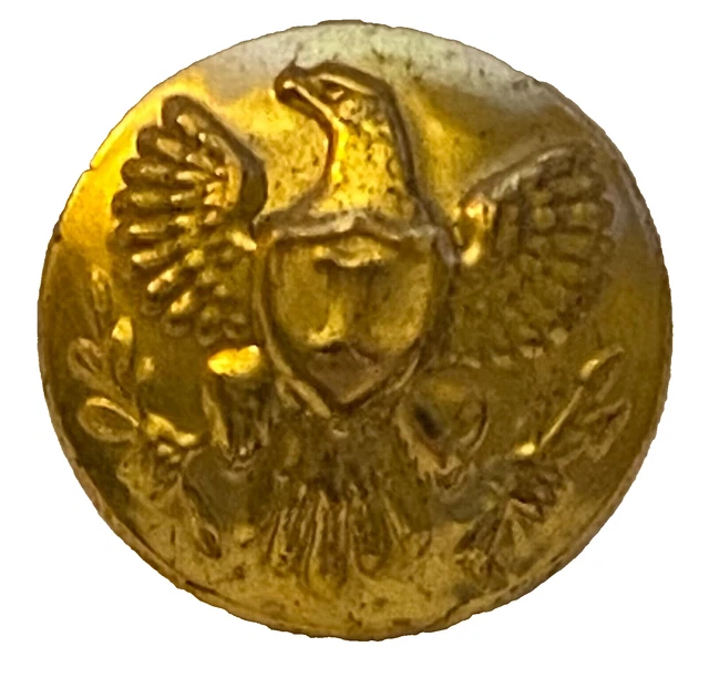 US CIVIL WAR Eagle Brass Infantry Uniform Button "I" inside Shield 23mm ...