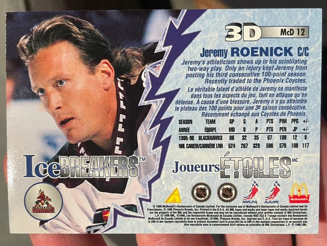 1996-97 PINNACLE MCDONALDS 3D Ice Breakers Jeremy Roenick #MCD12 ...