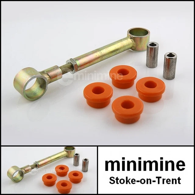 CLASSIC MINI ADJUSTABLE Engine Steady Bar Kit with ORANGE Polyflex ...
