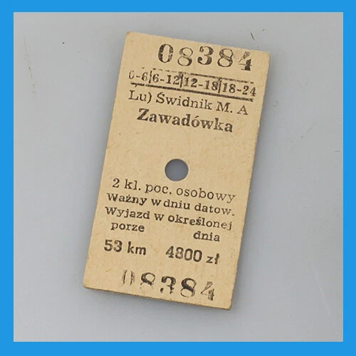 VINTAGE OLD RAILWAYANA Railway Train PKP 2nd Class Economy Ticket ...