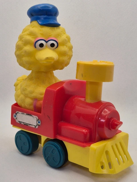 FIGURINE VINTAGE ILLCO Toy 1980's Sesame Street Big Bird Train 15 cm ...