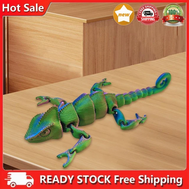 3D PRINTED LIZARD Articulated Models 3D Print Chameleon Crawling Lizard ...