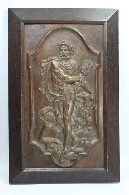 ANTIQUE 19TH CENTURY Carved Wood Zeus Greek God Panel VERY FINE £195.00 ...