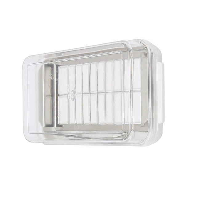 STAINLESS STEEL BUTTER Box Cheese Storage Container With Transparent £ ...