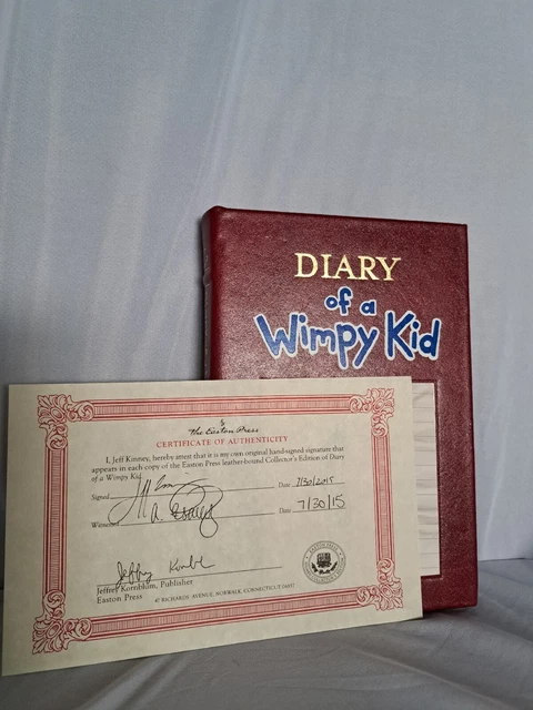 DIARY OF A Wimpy Kid (Signed) - Jeff Kinney Easton Press LeatherBound ...
