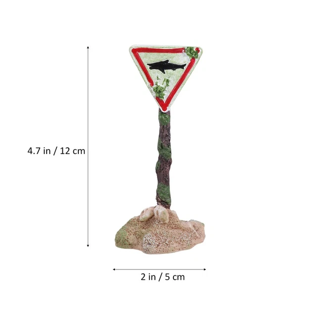 CARTOON RESIN SMALL Display Warning Signs Fish Tank Adornment Aquarium ...