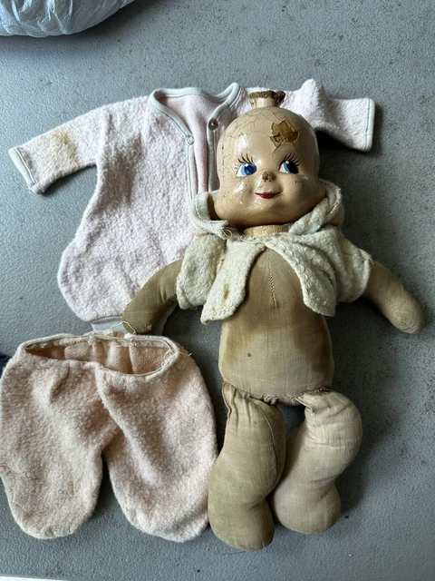 VINTAGE 14& 3-FACE TRUDY DOLL 1946 Elsie Gilbert Composition & Cloth ...