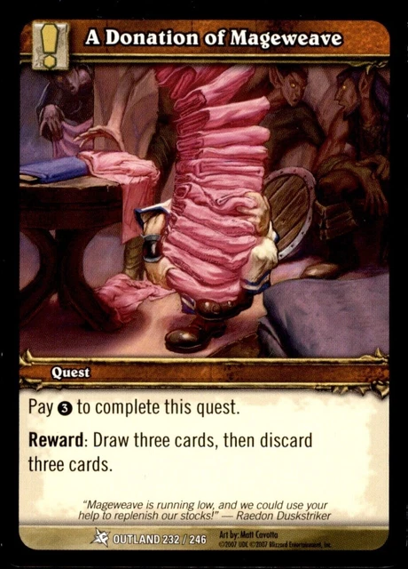 A DONATION OF Mageweave Outland 232/246 Common World Of Warcraft WOW ...