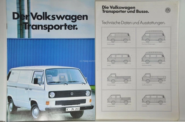 VW VOLKSWAGEN BUS van T3 Doka Syncro, flatbed brochure 01/1986 + data £ ...