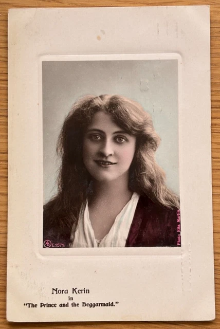 EDWARDIAN STAGE ACTRESS Beauty Nora Kerrin Tinted Real Photo RPPC ...