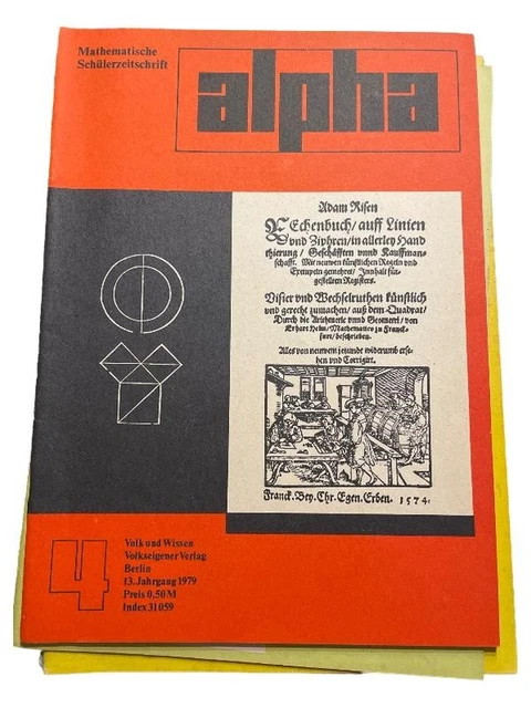 ALPHA REVUE MATHÉMATIQUE Adam Riese Livre Histoire Maths 1979 EUR 2,95 ...