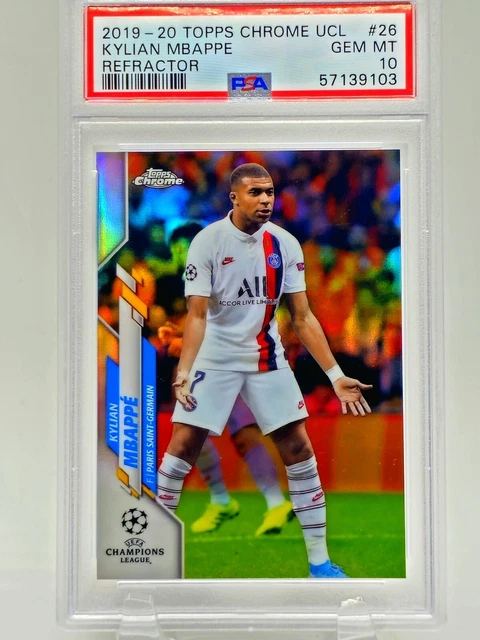 2019 TOPPS CHROME UCL #26 réfracteur Kylian Mbappé SP LOW POP GEM COMME NEUF PSA 10 EUR 26,21 ...