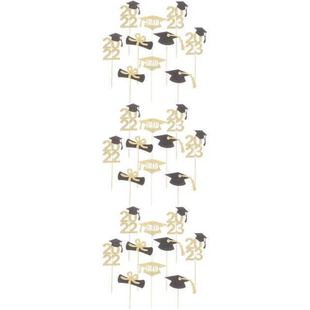 SAISON DES DIPLÔMES 30 PCS Félicitations 2023 Graduation Cupcake Topper ...