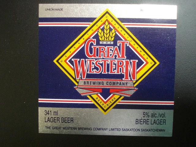 GREAT WESTERN LAGER Beer #2 - 1990's Great Western Brewing, Saskatoon ...
