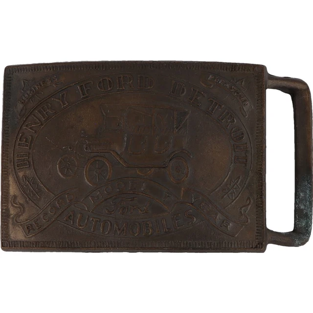 HENRY FORD DETROIT Model T Automobiles Record 1970s Vintage Belt Buckle ...