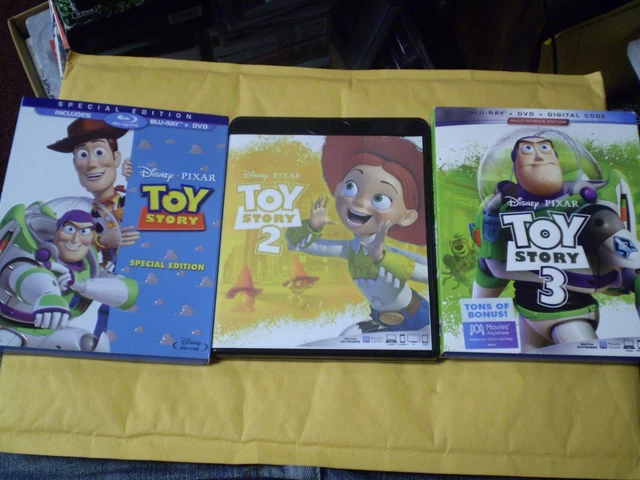 (3) DISNEY PIXAR Toy Story Blu-Ray/DVD Lot: Toy Story 1, 2 & 3 All 3 ...