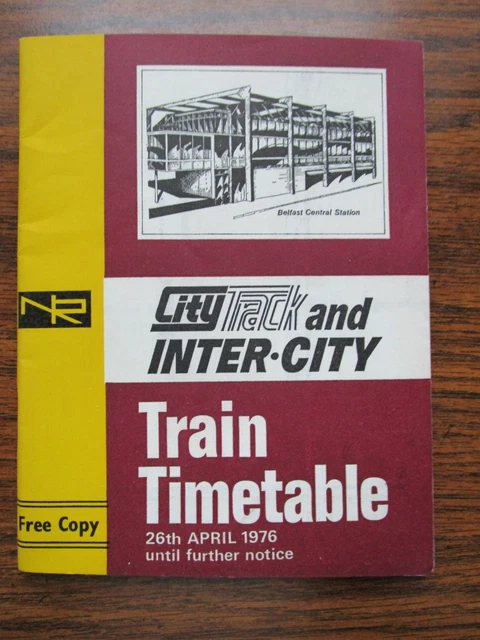 NORTHERN IRELAND RAILWAYS TRAIN TIMETABLE InterCity Fahrplan Bahnen ...