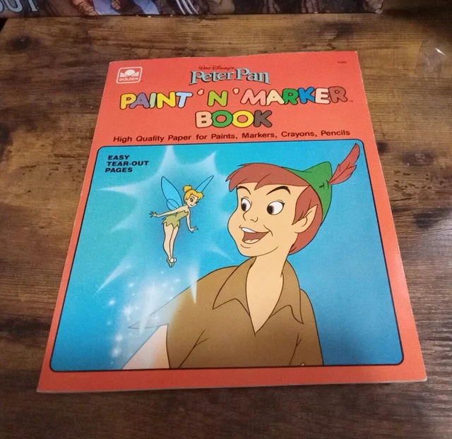 VINTAGE 1989 WALT Disney's Peter Pan ~ Paint 'N' Marker Book ~ New £4. ...
