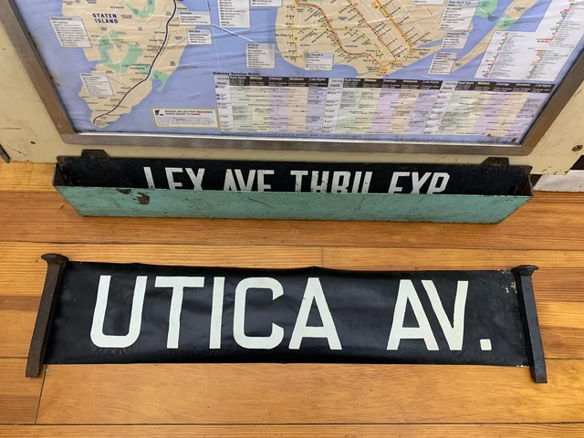 NYC BUS ROLL Sign Ny Large Utica Avenue Brooklyn Bedford Stuyvesant ...