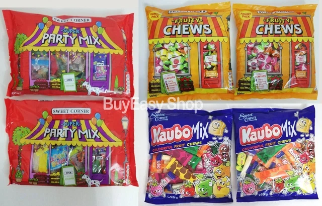 SWEET CORNER FRUITY Chews Party Kaubo Mix Jelly Foam Fruit & Cola Chewy ...