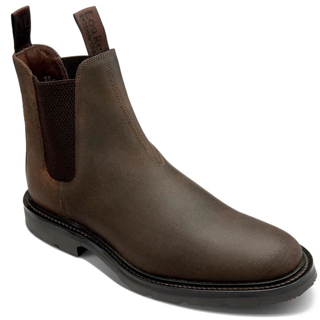 LOAKE MENS TINTAGEL Leather Chelsea Boot Brown Rough Out Suede Sizes ...