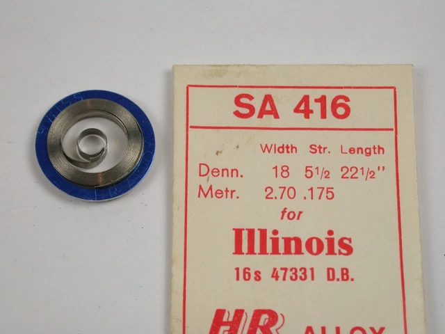 ILLINOIS 16 SIZE White Alloy Unbreakable Pocket Watch Mainsprings $39. ...