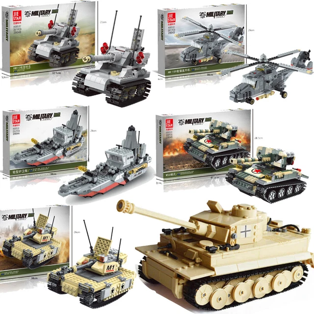 LARGE MILITARY ARMY Battle Tank Vehicles Building Bricks Toy ...