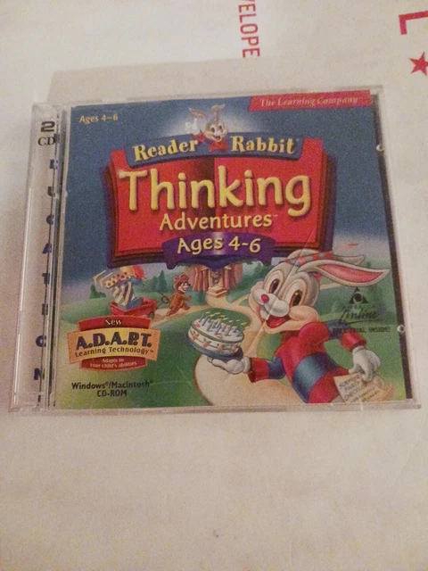 READER RABBIT THINKING Adventures Ages 4-6 PC Game A.D.A.P.T $2.00 ...