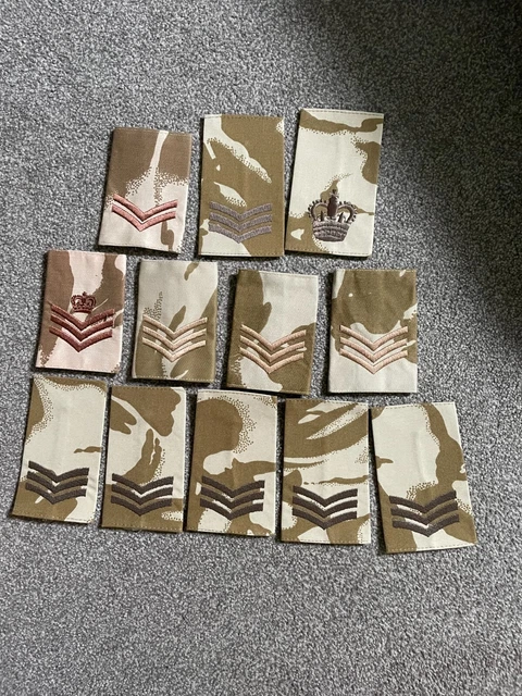 BRITISH ARMY DESERT DPM Rank Slides x 12 - Corporal Sergeant ...