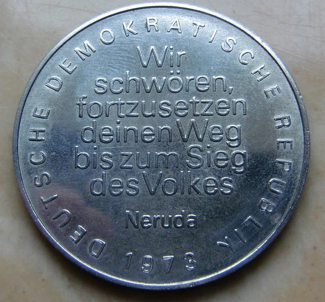 DDR MEDAILLE 40MM Pablo Neruda 1904-1973 Ausgabe 1973 EUR 2,40 ...