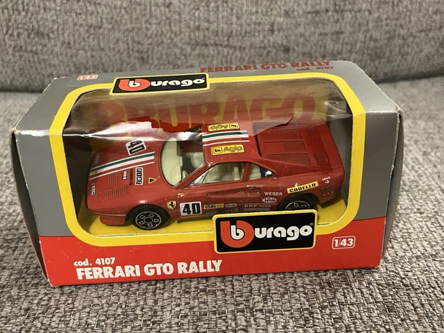 BURAGO GERRARI GTO Rally Red COD 4107 Model 1:43 Diecast Car L-10cm £8. ...