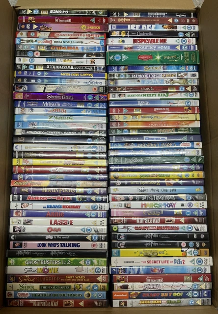 Approx 80 X Kids Dvd Bundle Joblot Ice Age Sleeping Beauty Rango Narnia