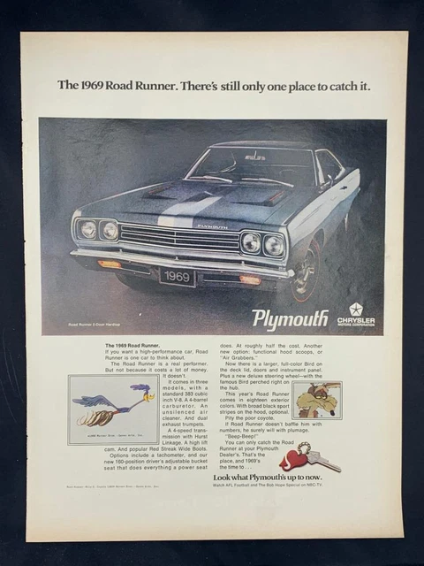 MAGAZINE AD*- 1969 - Plymouth Road Runner EUR 7,30 - PicClick FR