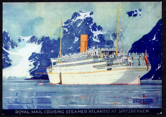 LARGE ARTIST KENNETH Shoesmith Postcard Royal Mail Line Rms Atlantis ...