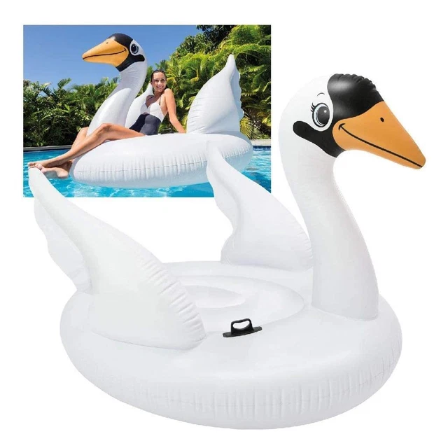 INTEX GIANT MEGA Inflatable Swan Island Pool Float (194 x 152 x 147 cm ...